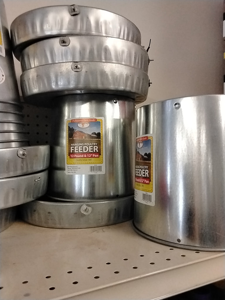 Galvanized Hanging Poultry Feeder 12lbs with Pan – Heritage Farm Supply ...